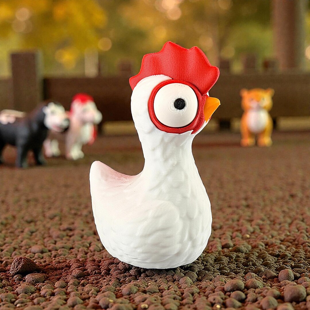 Goofy Chicken Figurine – 3D Printed Farm Animal Desk Toy - Etsy UK
