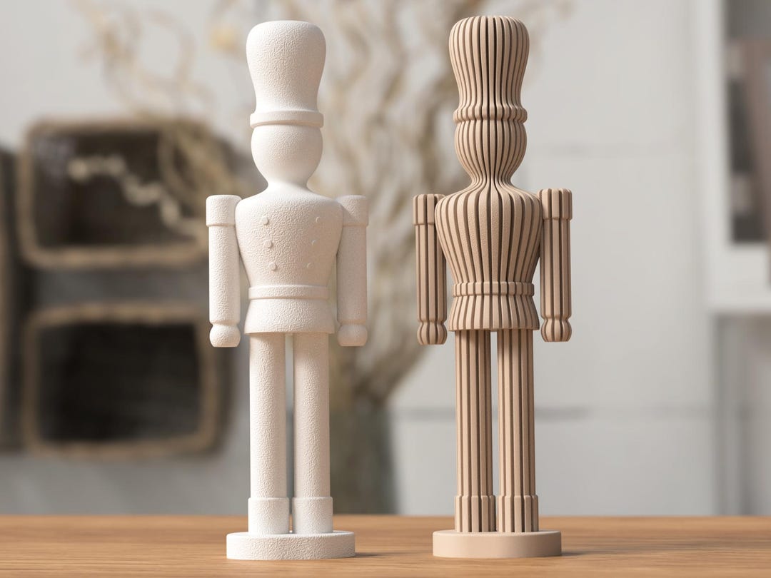 Modern Nutcracker Decor Set | Christmas Decoration Duo | Holiday Shelf ...
