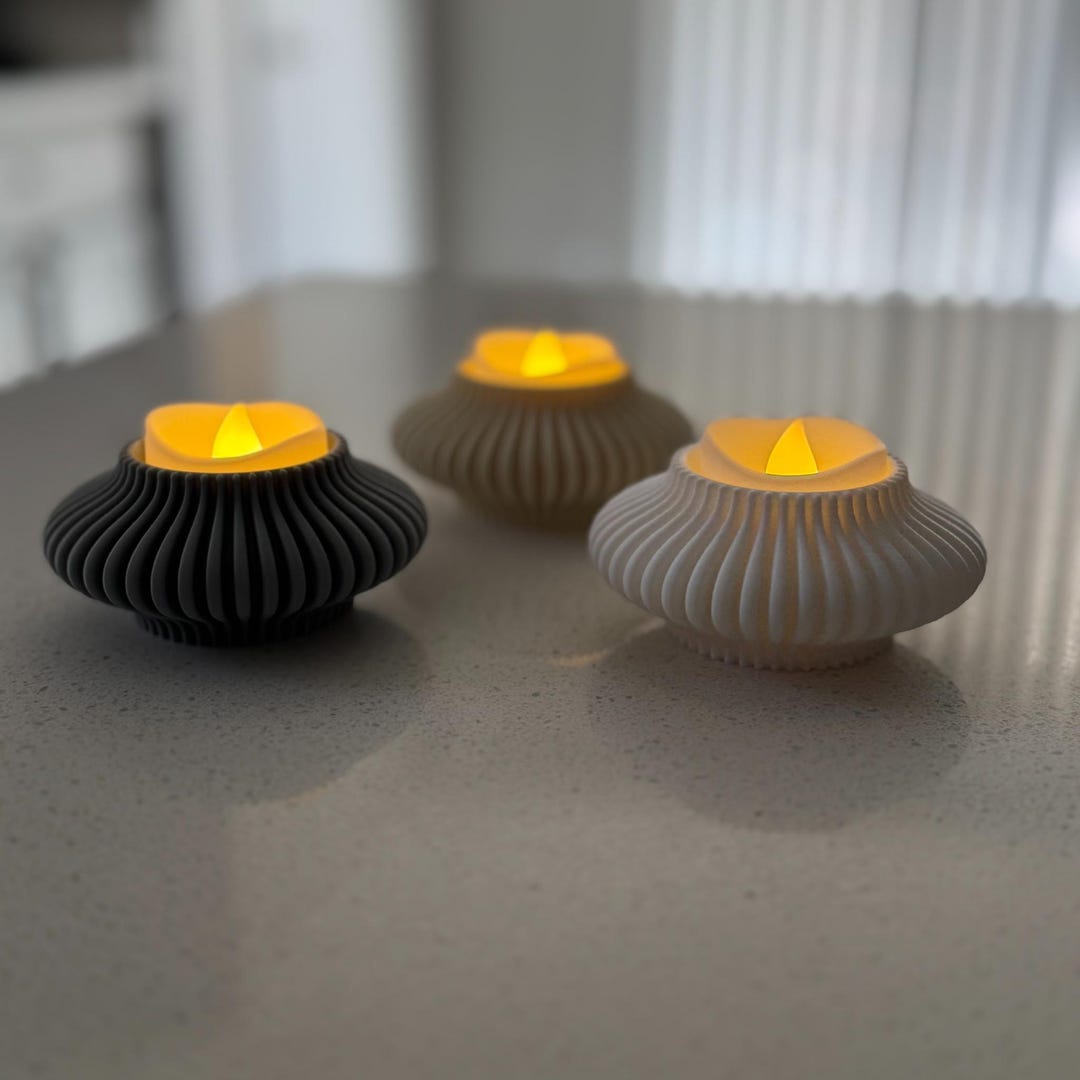 Modern LED Tea Light Set (3-pack) | Minimalist Home Decor | Cozy ...
