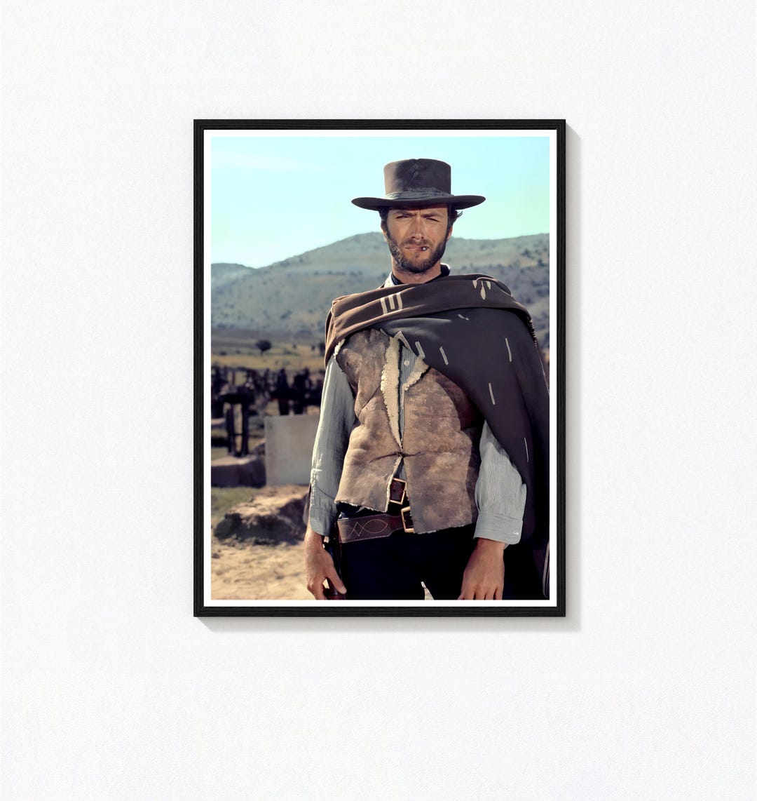Affiche de cow-boy de Clint Eastwood, décoration western vintage (art ...