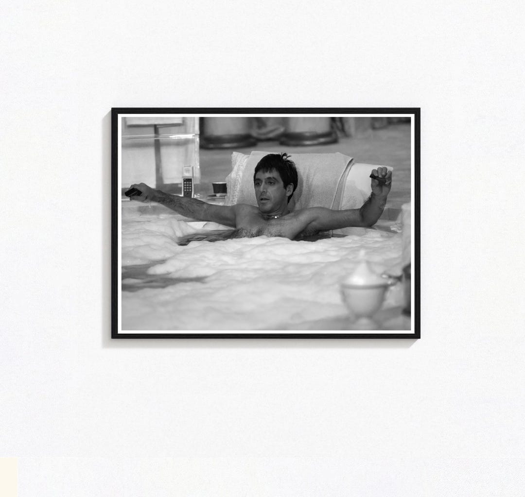 Scarface in Bathtub Poster, Funny Bathroom Wall Art (digital Download ...