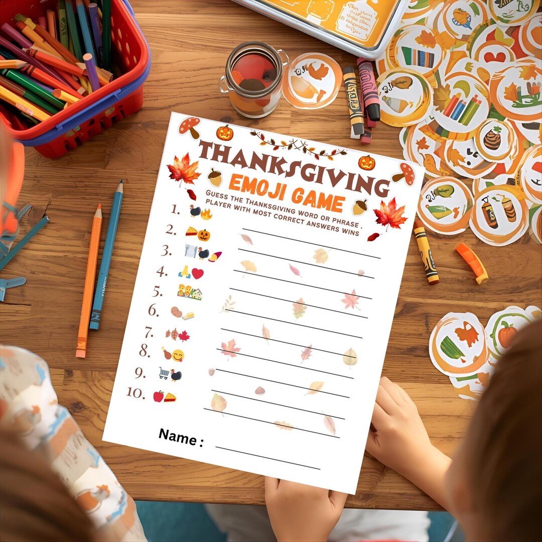 Thanksgiving Emoji Game Printable – Fall Party Game for Kids and Adults ...