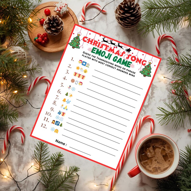 Christmas Emoji Pictionary Game , Fun Holiday Activity for Family, Kids ...