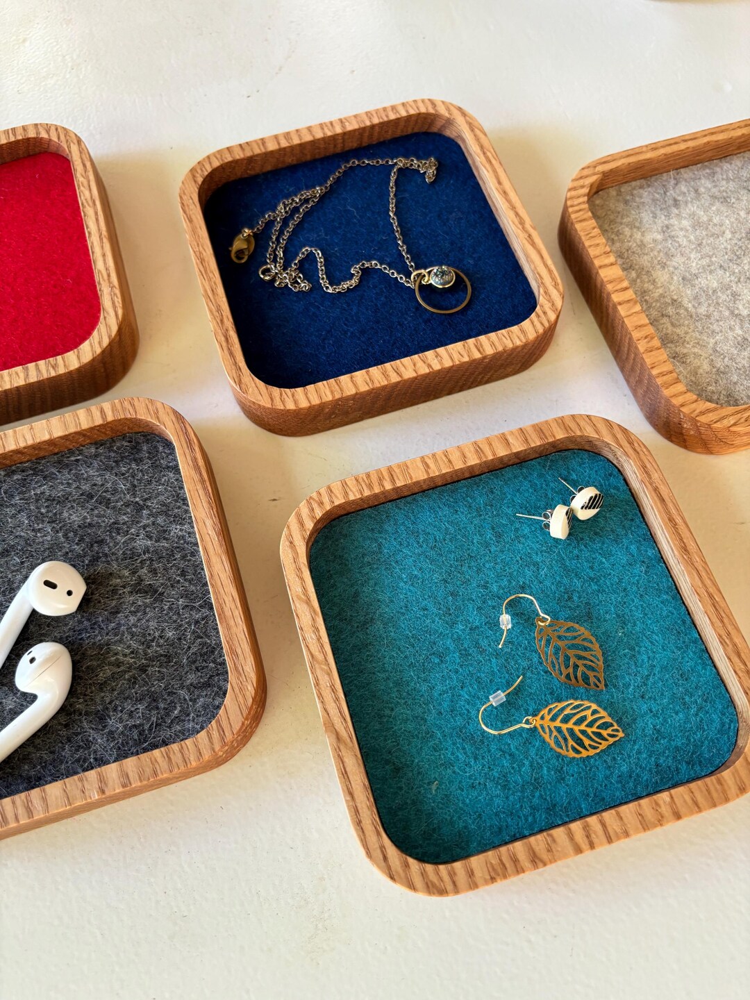 Wool Felt Lined Tray, Desk Tray, Jewelry Tray, Catch All, Milled From ...