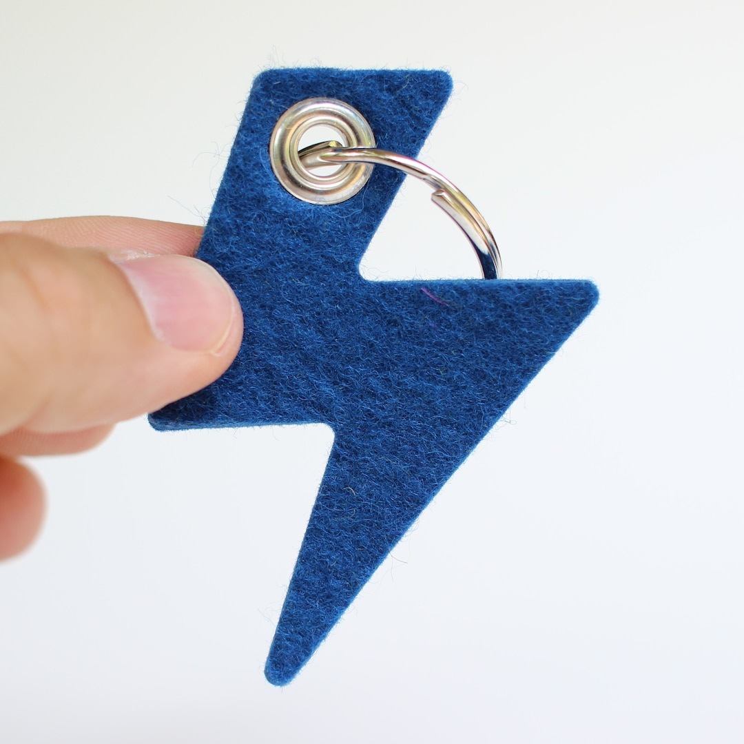 Lightning Bolt Felt Key Fob, Lightning Bolt Key Chain, Lightning ...