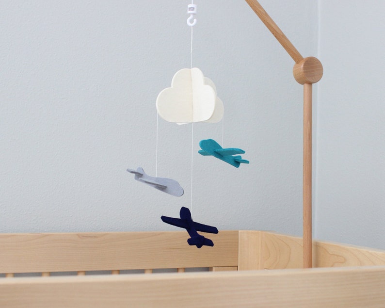 Small Mobile Airplane Crib Mobile 100% Merino Wool - Etsy