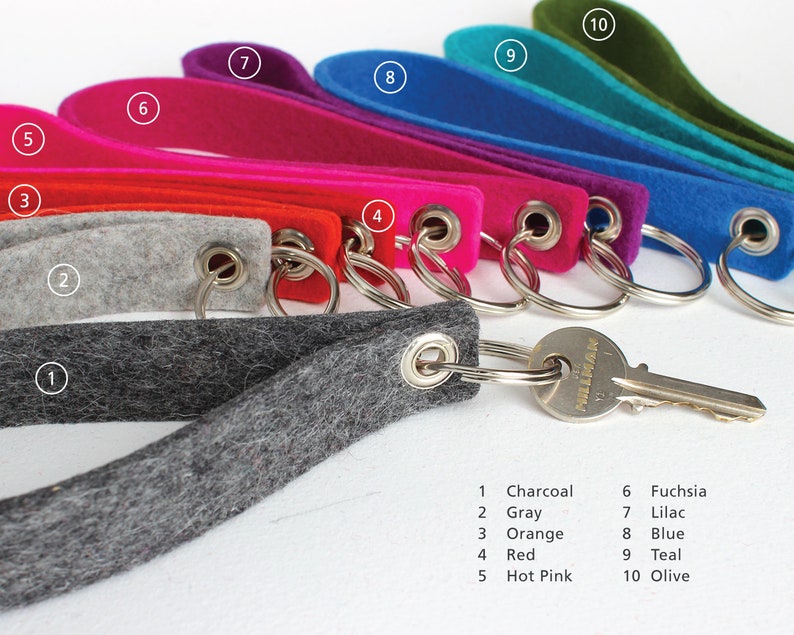 Felt Key Chain Wristlet Key Fob Wrist Keychain Wrist | Etsy