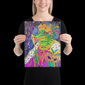 Magnolia, Queen of Mardi Gras, Canvas Print of an Original Mixed Media ...