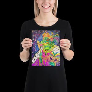 Magnolia, Queen of Mardi Gras, Canvas Print of an Original Mixed Media ...