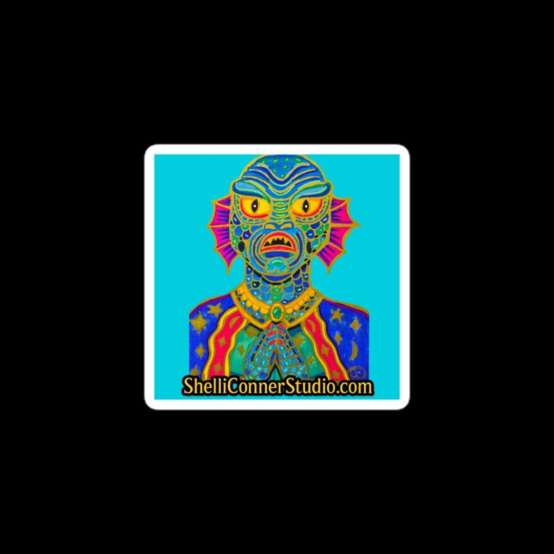 Shelli Conner Studio Creature From the Black Lagoon 3"x3" Bubble-free ...