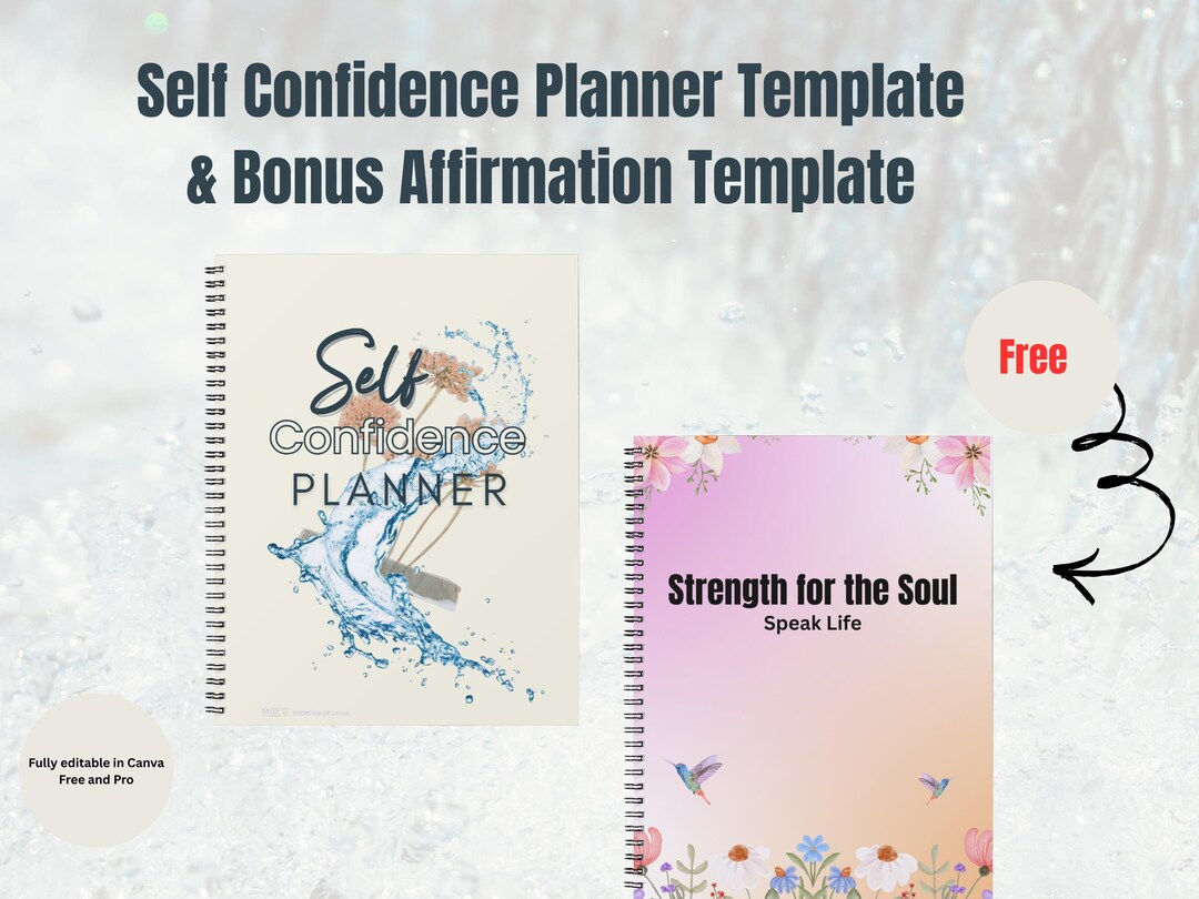 Self-confidence Planner | Christian Affirmations, Bible Verse Template ...