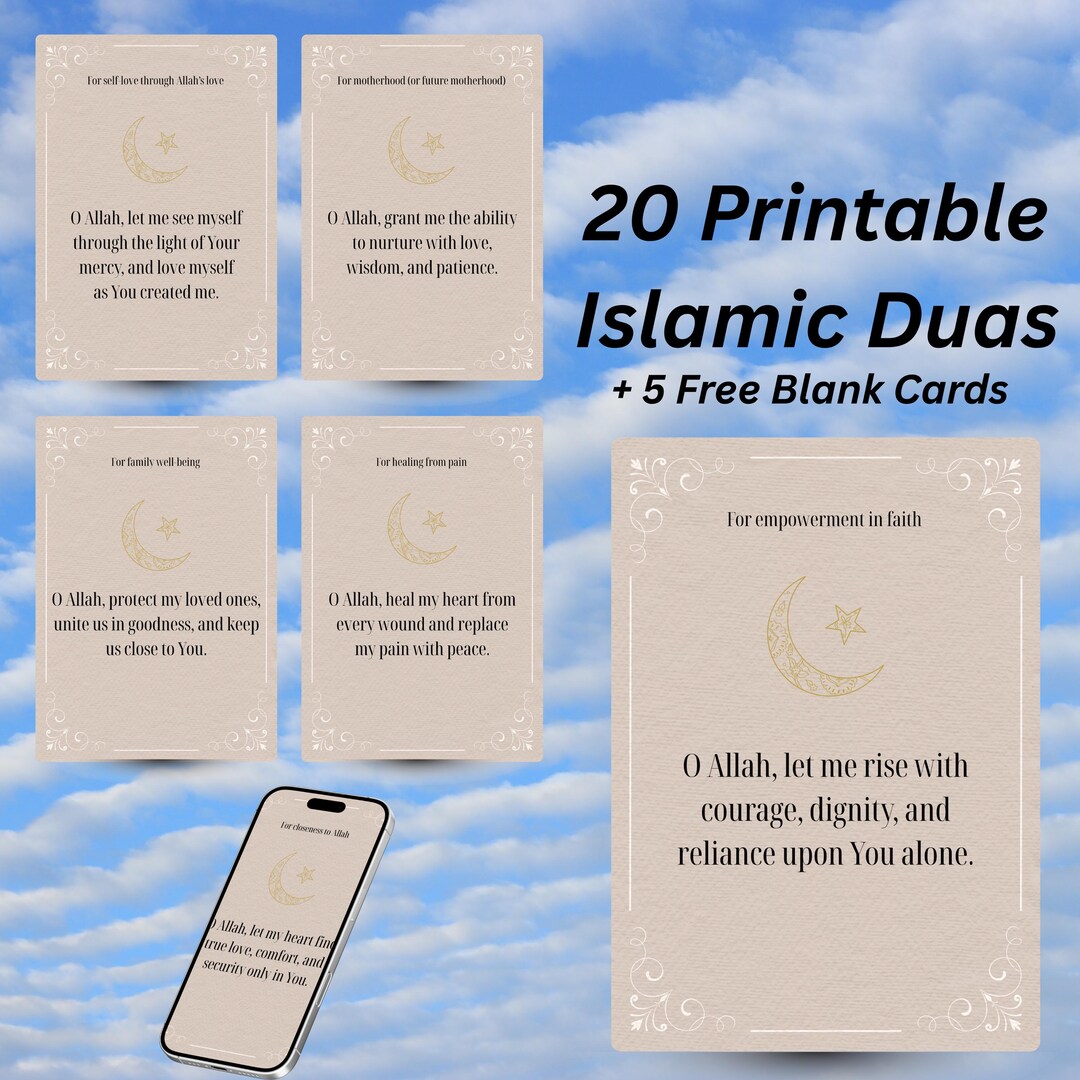 Printable Dua Cards | Digital Spiritual Reflection | Muslim Gifts - Etsy