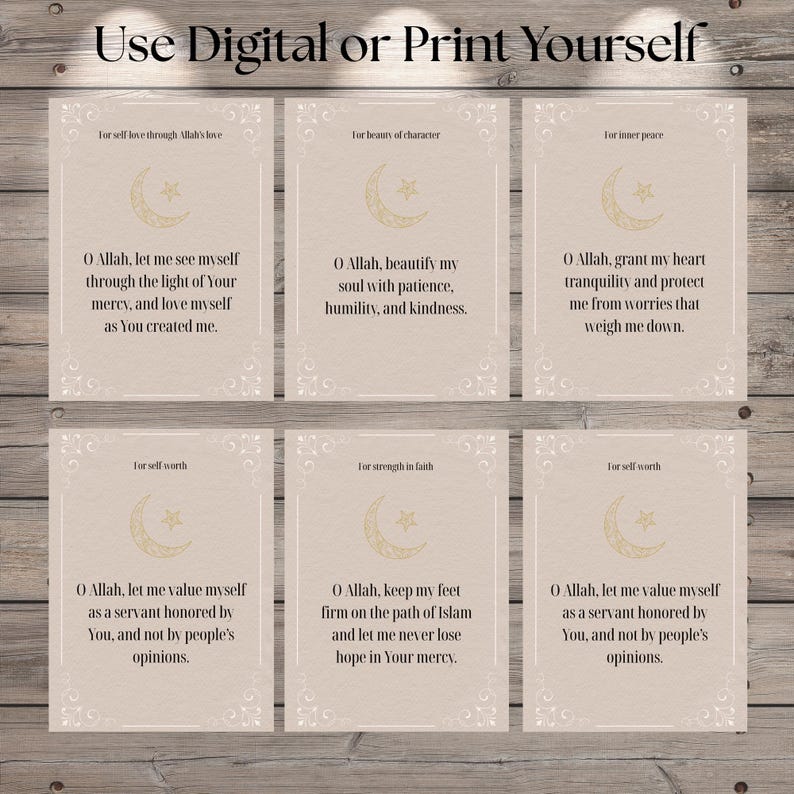 20 Printable Dua Cards | Prayer Cards (PDF + PNG) - Etsy