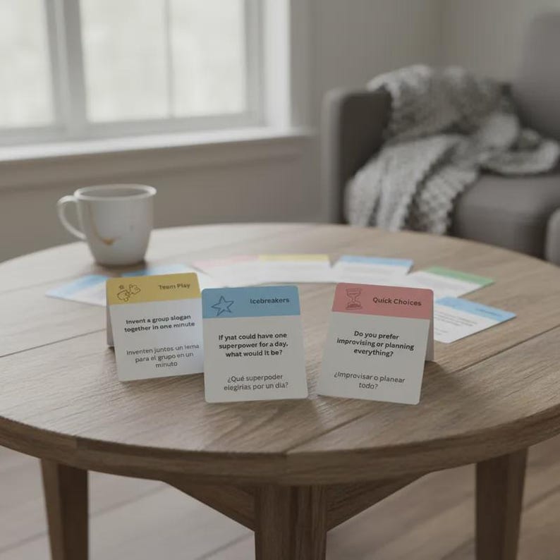 Bilingual Conversation Cards | Spanish & English PDF | Icebreaker ...