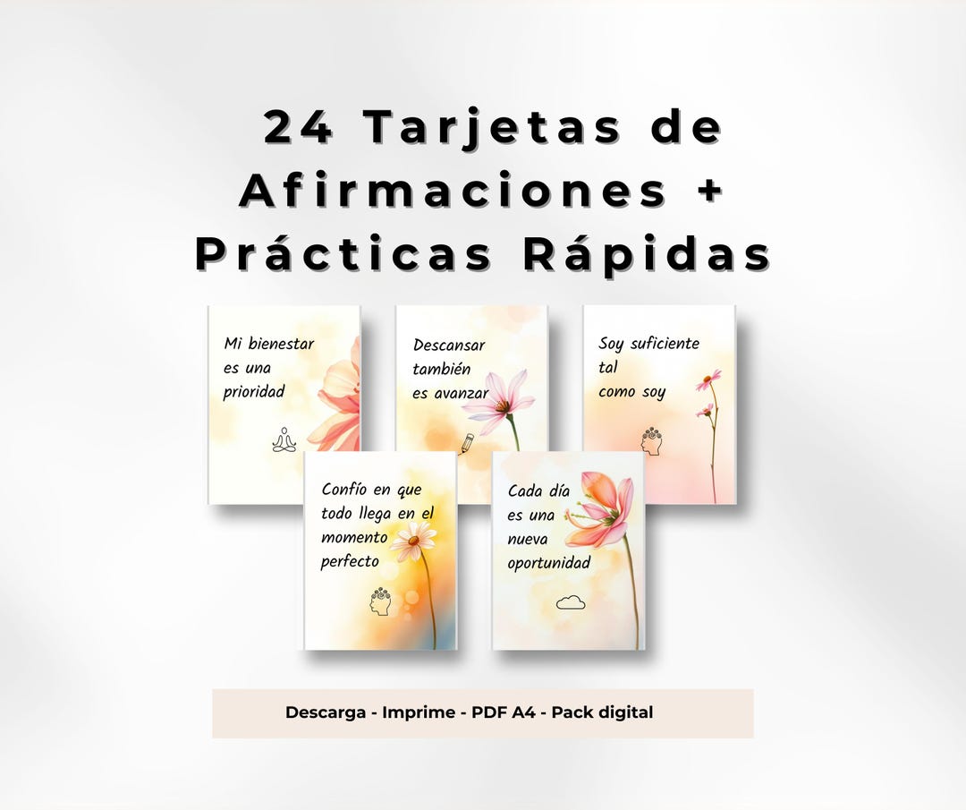 Spanish Affirmation Cards: Daily Mindfulness & Self-care (PDF) - Etsy