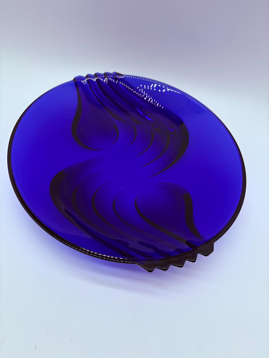 Vintage Arcoroc Luminarc, French Deep Cobalt Blue Deco-inspired Large ...