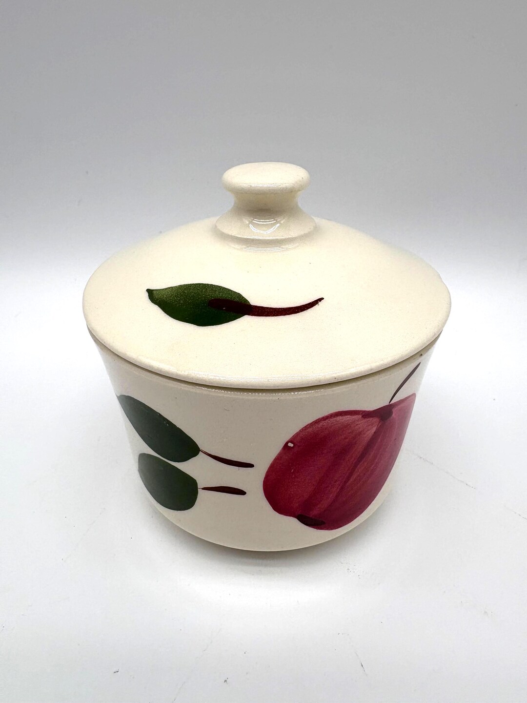 Vintage Purinton Apple Slipware Covered Sugar Bowl, 3.5" Tall, Very EUC ...