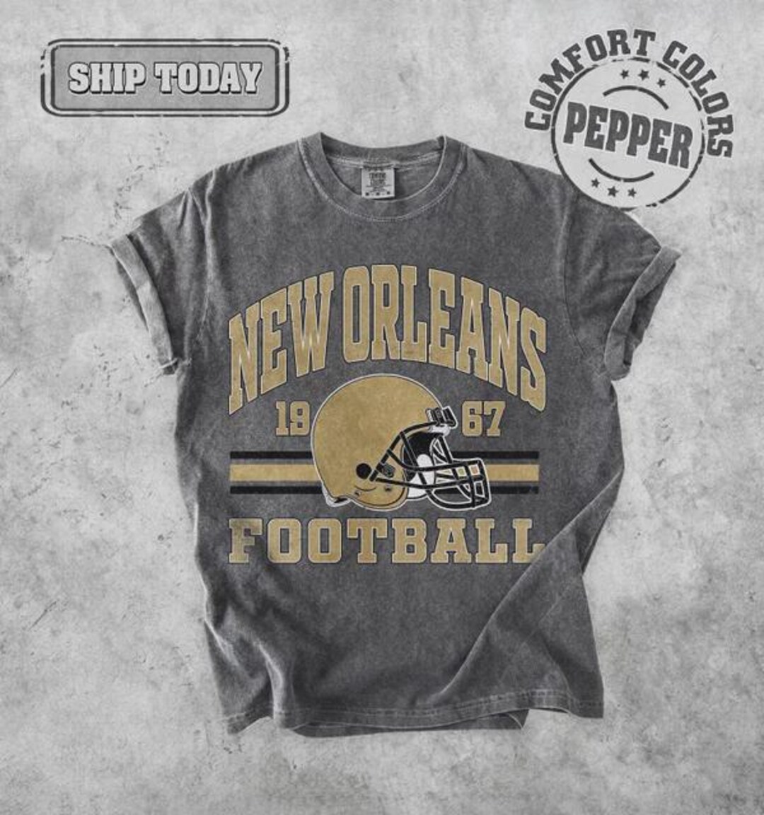 New Orleans Saints Retro Football Shirt, Comfort Colors New Orleans ...