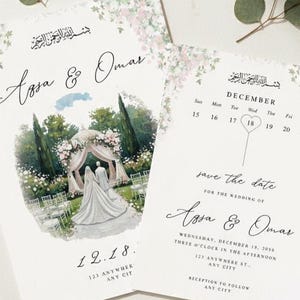 Elegant Nikkah Invitation Template: Islamic Wedding Garden Design ...