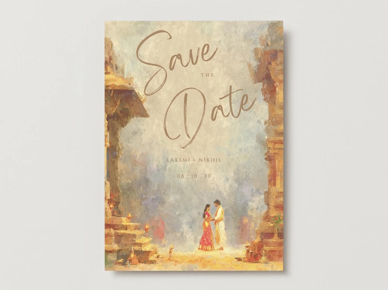 South Indian Temple Wedding Invitation Digital Download | Hindu Wedding ...