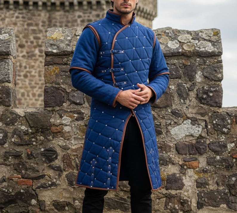 Ren Faire Costume Gambeson With Leather Trim - Etsy