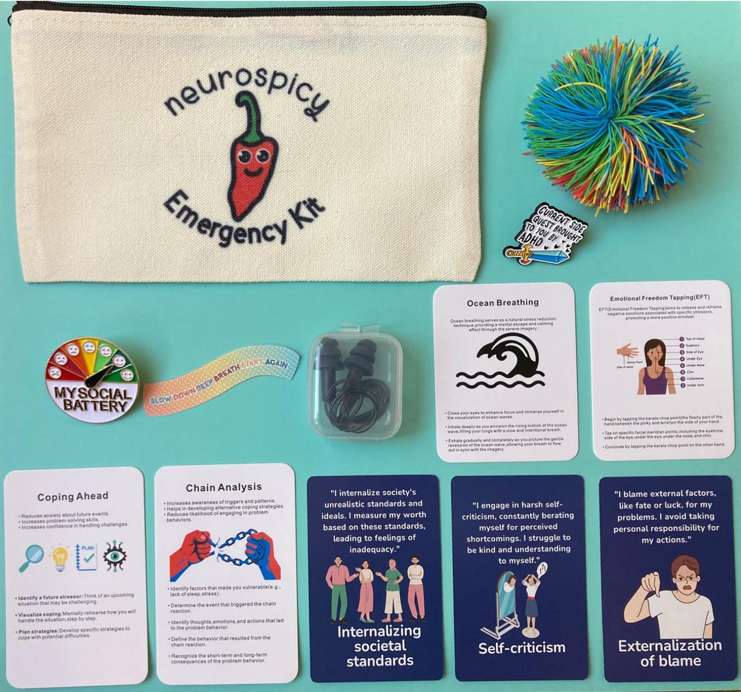 Neurospicy Emergency Kit | Funny Self-care Gift for Neurodivergent ...