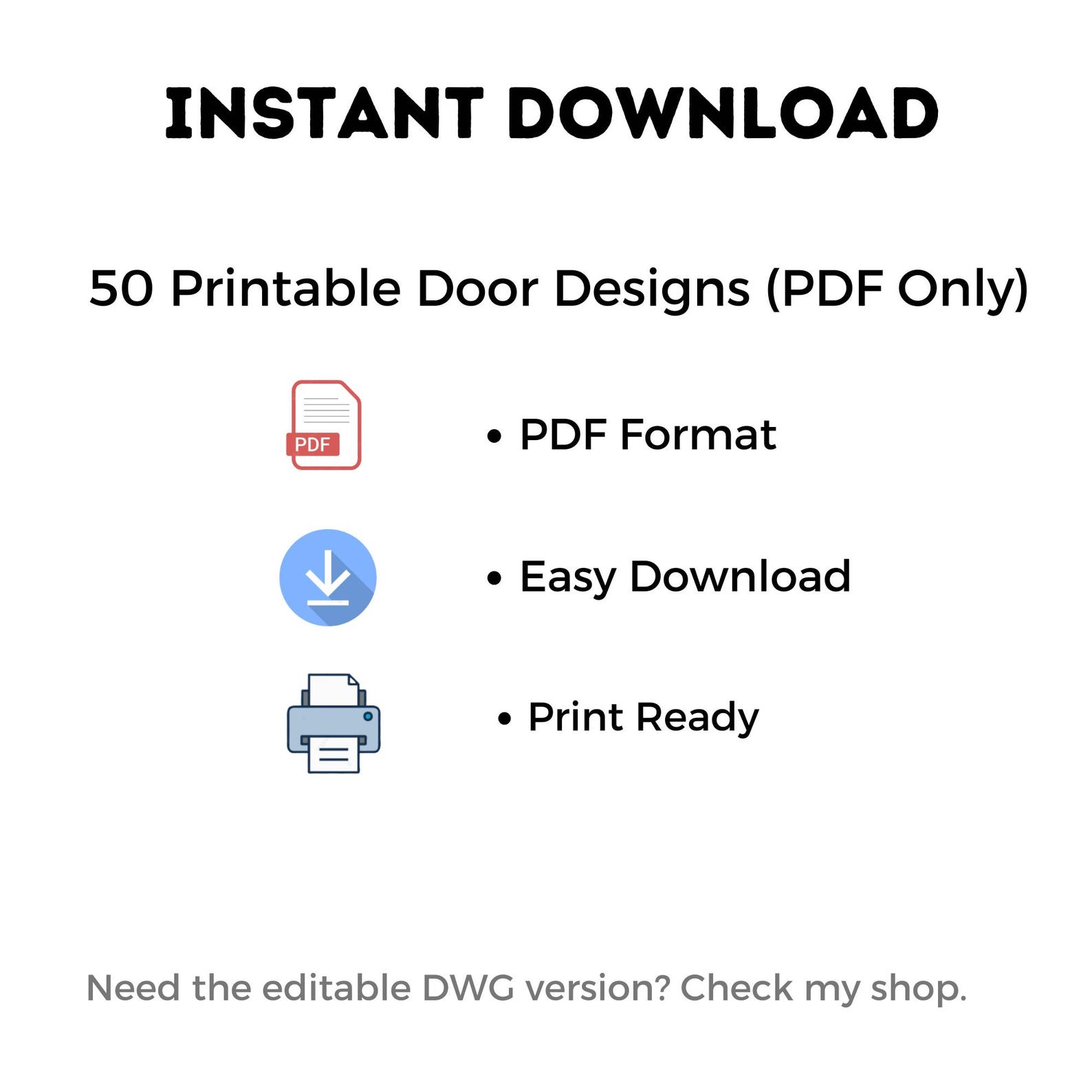 50 Door Elevation Designs – 2D Front View Printable (PDF Only) - Etsy