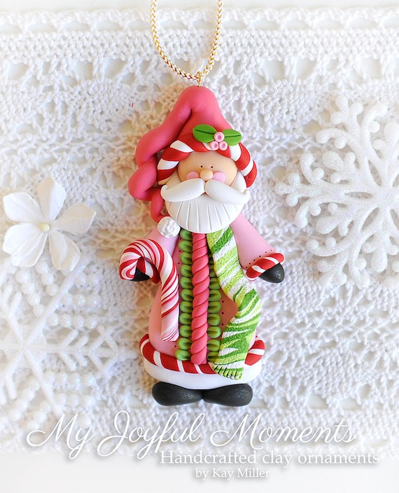 Handcrafted Polymer Clay Santa Claus Ornament | Etsy