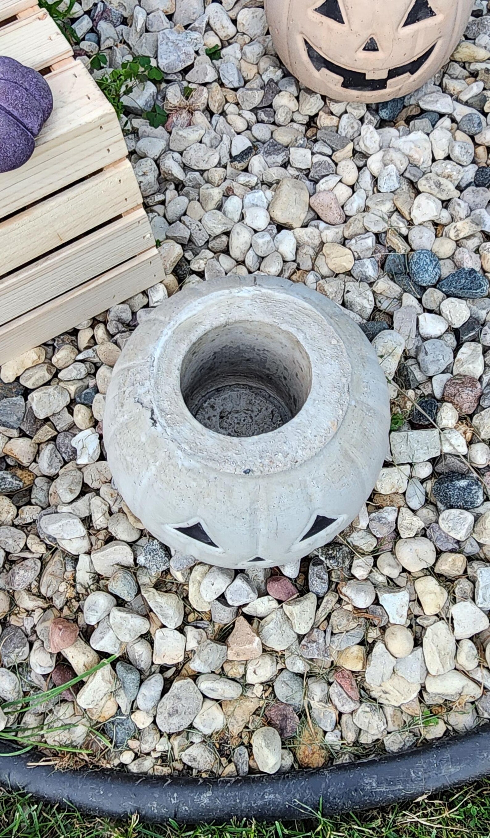 Cement Pumpkin Tiki Torch - Planter - Etsy