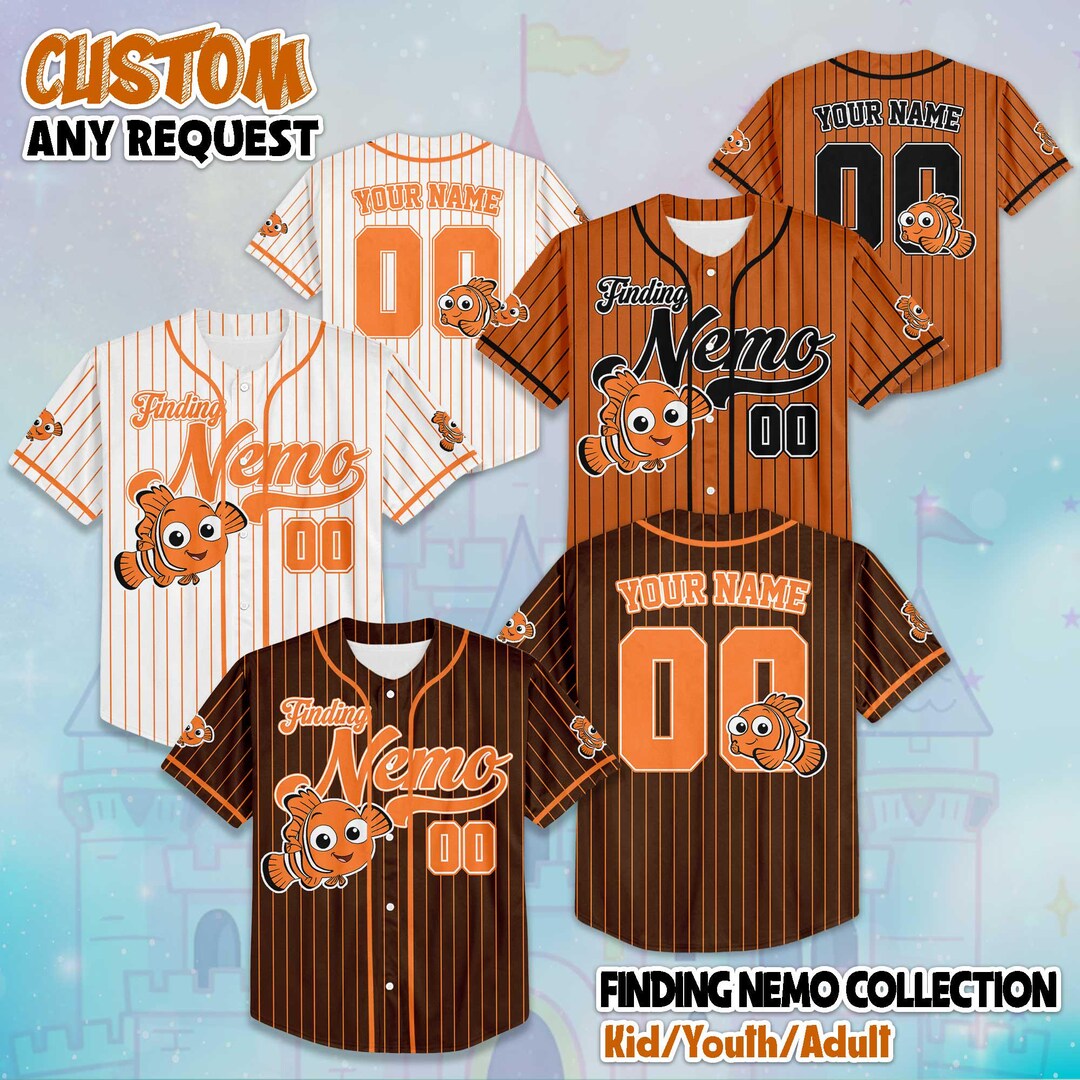 Custom Disney Finding Nemo Baseball Jersey, Personalized Disney ...
