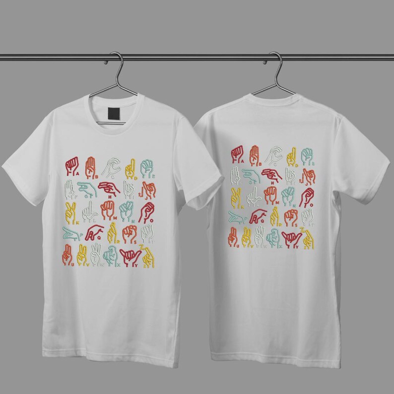 American Sign Language Alphabet Embroidery Design – ASL Hand Signs A-Z ...