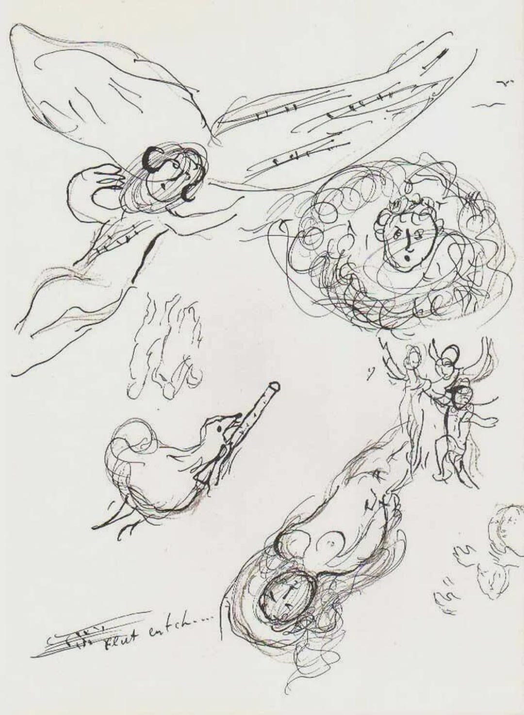 1966 Chagall Sketch 6 Lithograph Paris Opera - Etsy