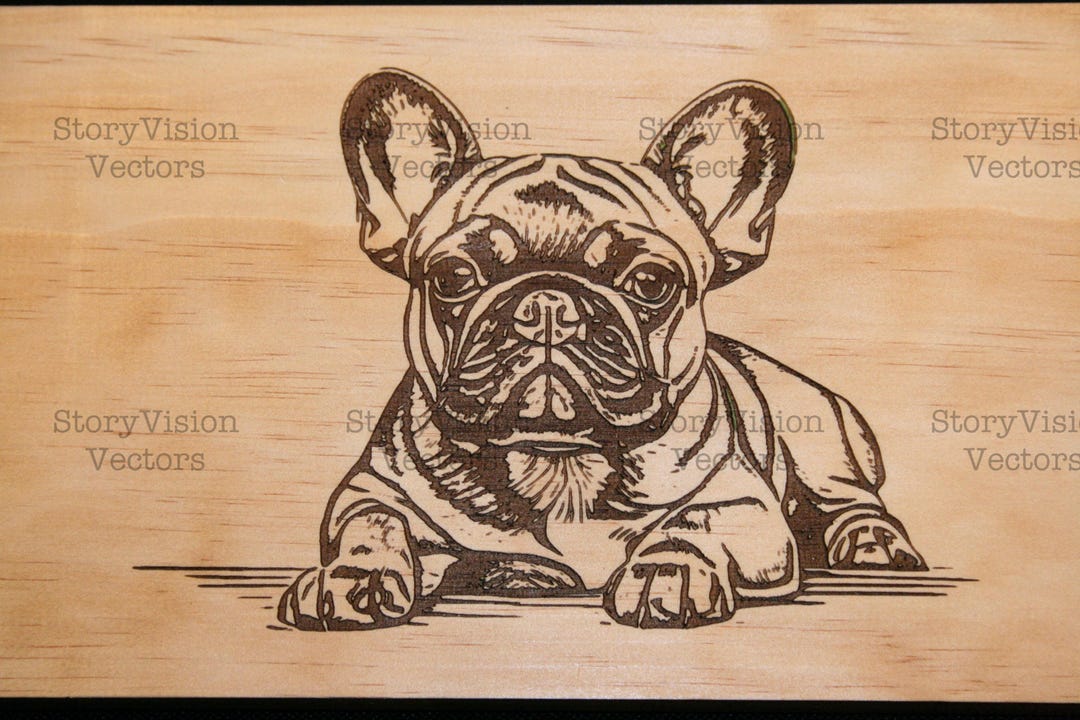 French Bulldog Vector File: Laser Cut Frenchie Outline (digital ...
