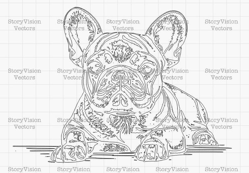 French Bulldog Vector File: Laser Cut Frenchie Outline (digital ...