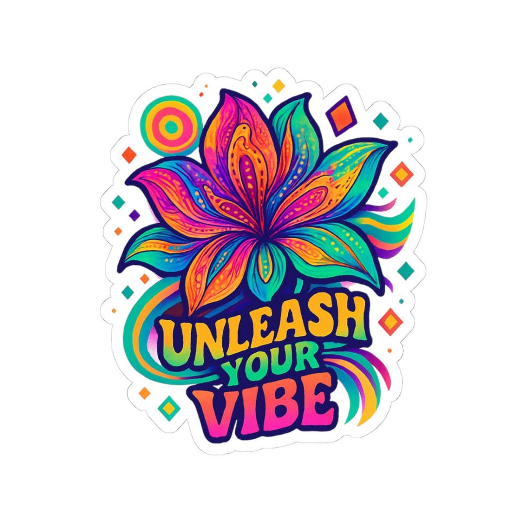 Psychedelic Lotus Vinyl Sticker: Bold Maximalist Art - Etsy