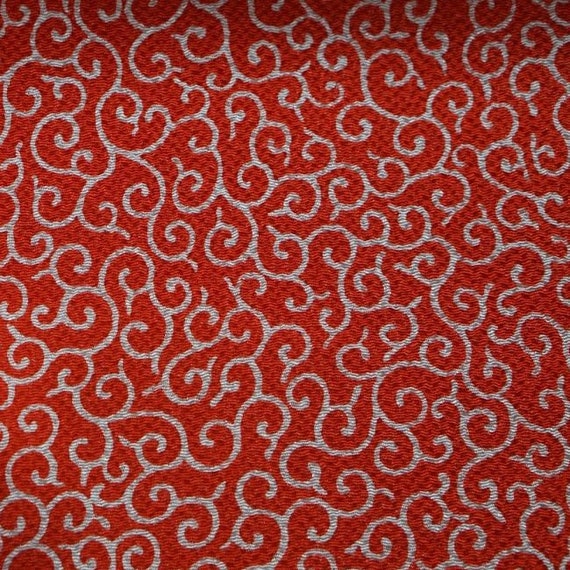 Unique Japanese fabric chirimen Karakusa pattern | Etsy