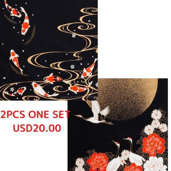 TWO Furoshiki Japanese Traditional Cotton Cloth 50cmx50cm - Etsy