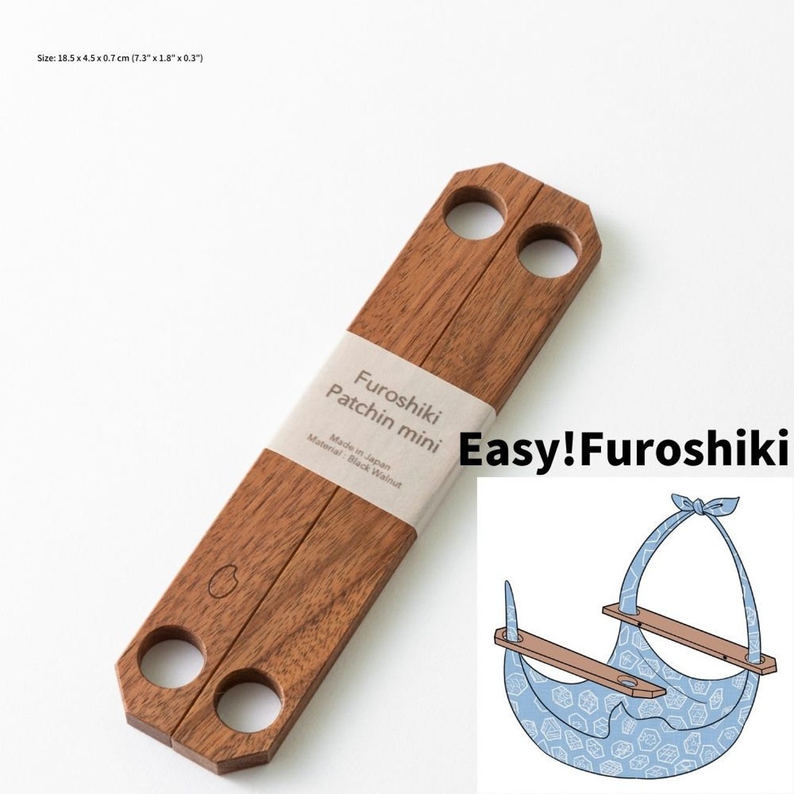 SMALL or LARGE Type furoshiki Wood Handle - Patchin Black Walnut - Etsy