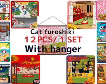 Neko Cat Furoshiki Japanese Wrapping Cloths | Pack of 12 |fabric Wrap ...