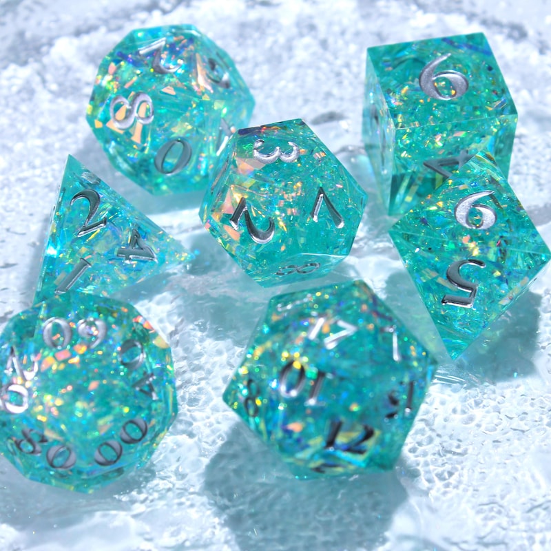 Teal D&d Dice Set - Etsy UK