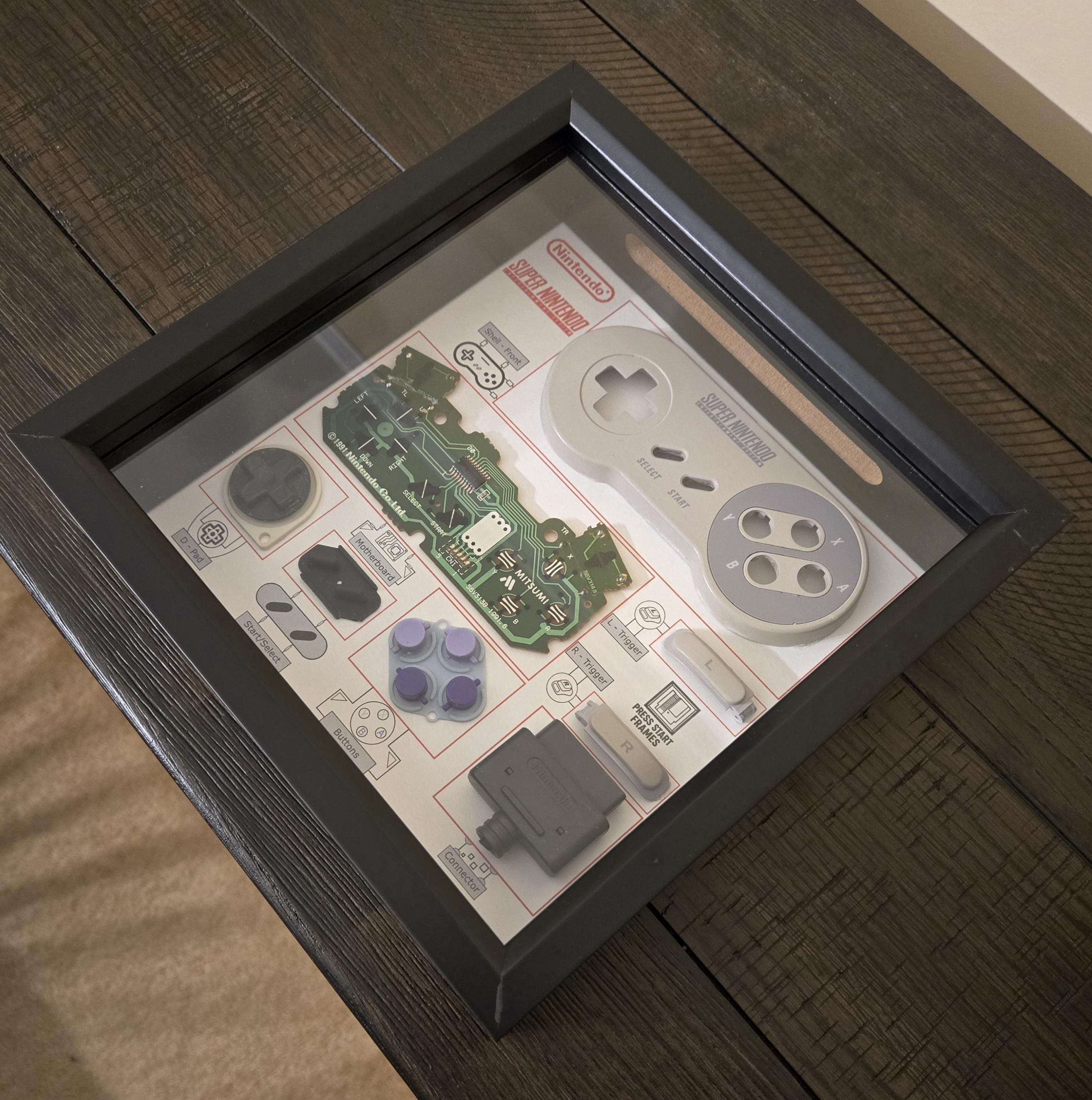 SNES Controller Teardown Shadowbox - Framed Wall Decor - Etsy
