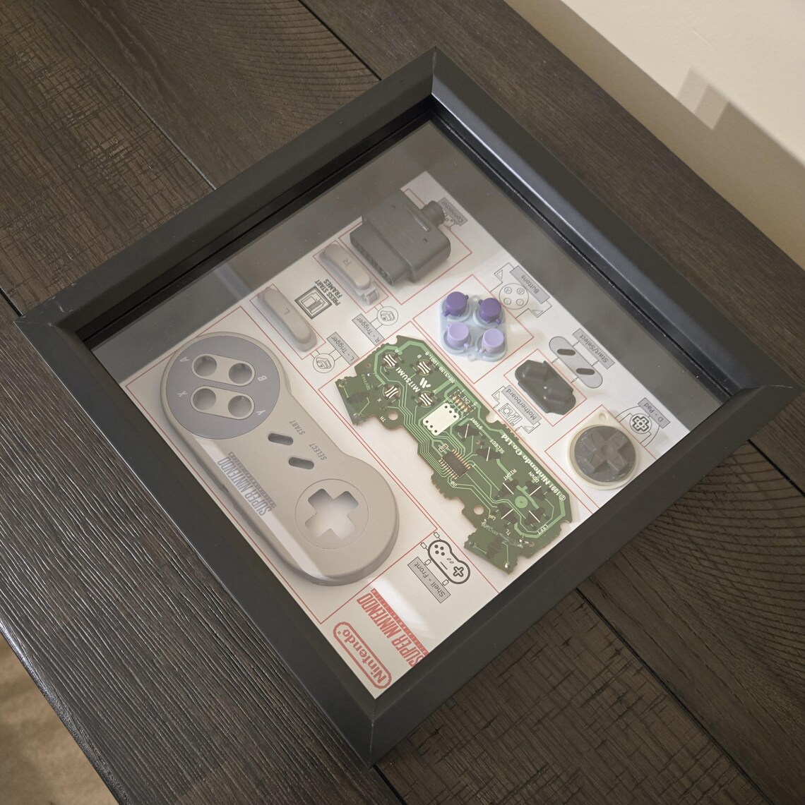 SNES Controller Teardown Shadowbox - Framed Wall Decor - Etsy