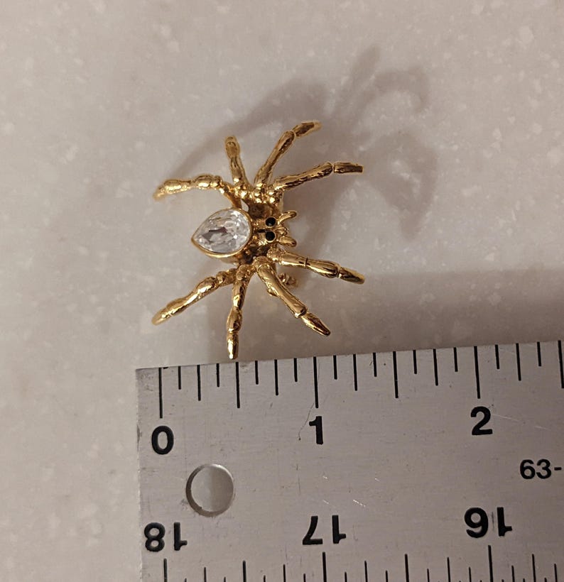 Jeweled Spider Pin - Vintage - Etsy