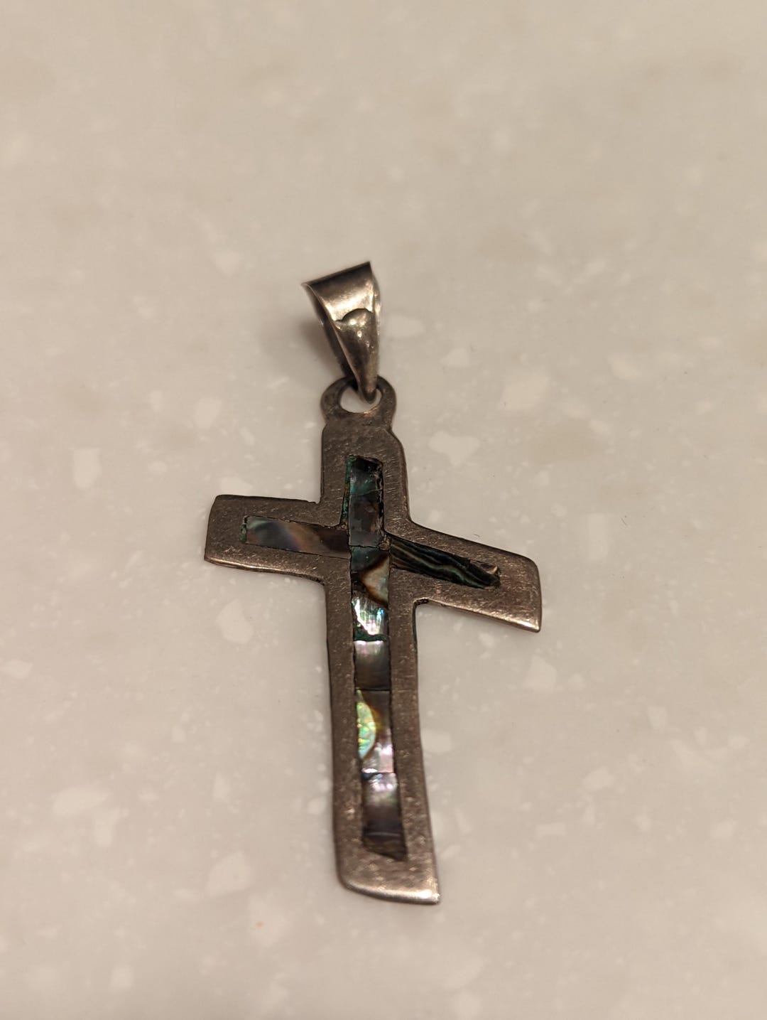 Abalone Shell Cross Pendant - Vintage - Etsy