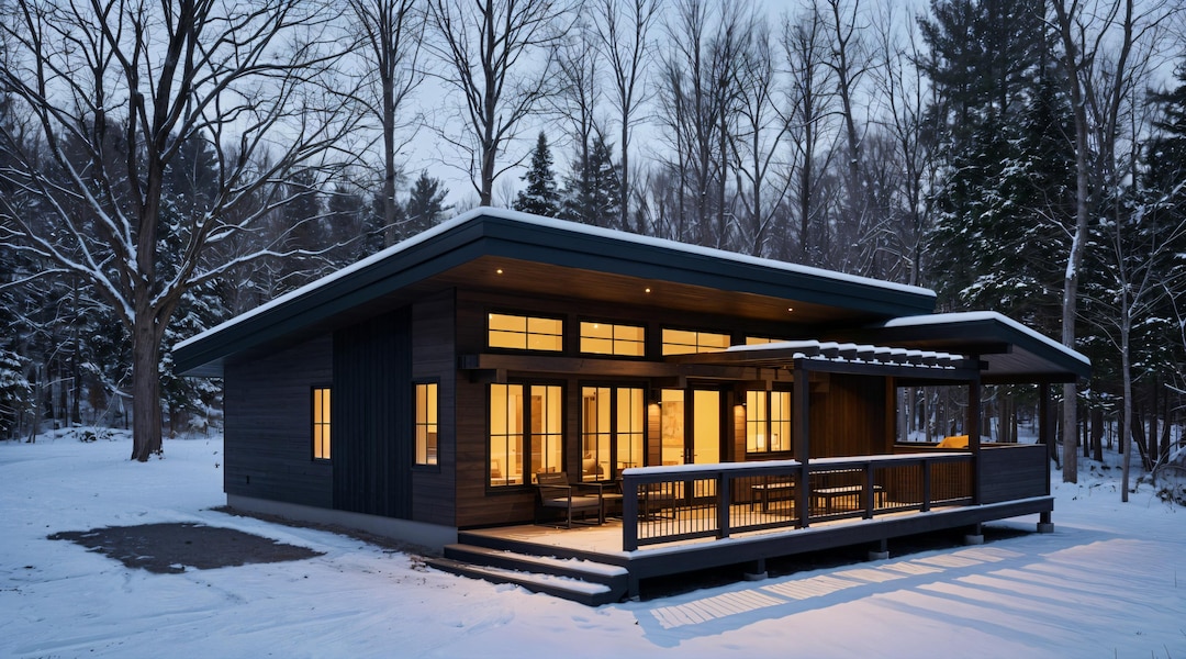 34' X 24' Lean Cabin ADU Architectural Plan - Custom 759SF 2 Bedroom ...