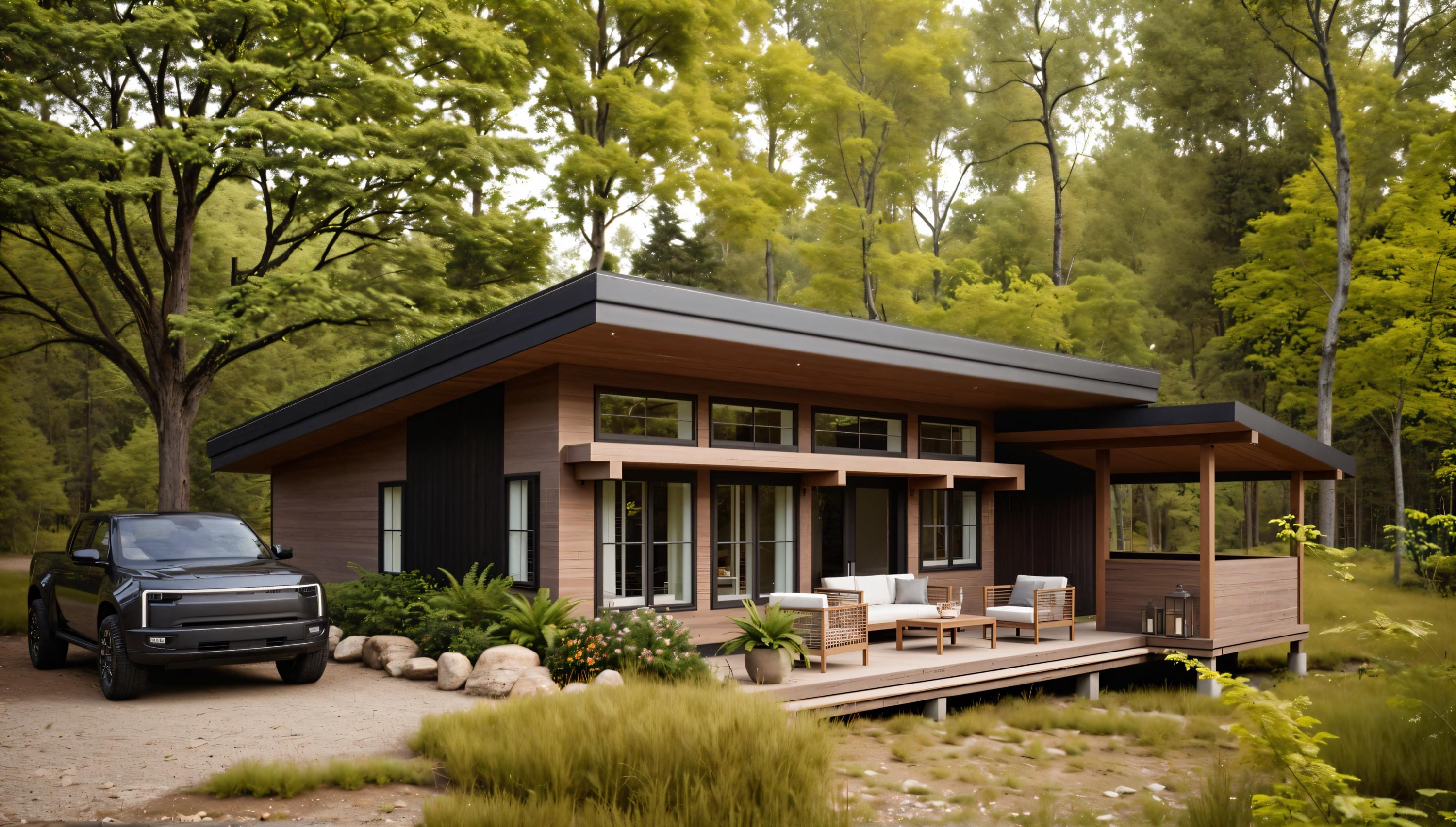 34' X 24' Lean Cabin ADU Architectural Plan - Custom 759SF 2 Bedroom ...