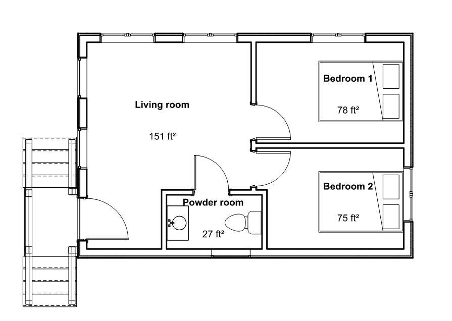 2-bedroom Cabin Blueprint, Bush Bunkie Hideaway Plans, DIY Cabin ...