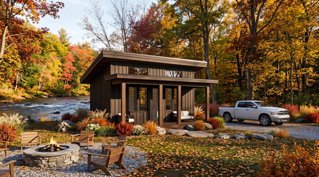21' X 17' Lean Cottage Architectural Plans - Custom 320SF Tiny House ...