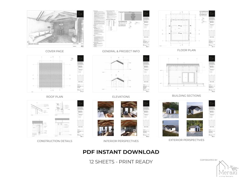 18x15 Beach House Plans for Shoreline Build | Modern Waterfront Cabin ...