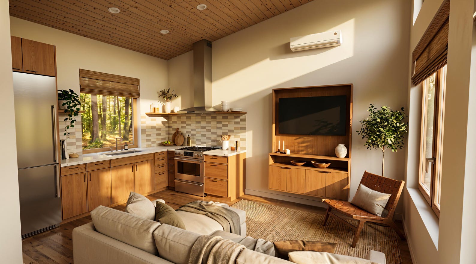 21x17 Tiny Cabin Plans (357 Sq Ft) | Permit-ready Modern Lean ADU Cabin ...